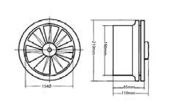 Mutlusan Mk160 Aksiyel Kapaklı Baca Aspiratör 25W - Nalburdayim.com