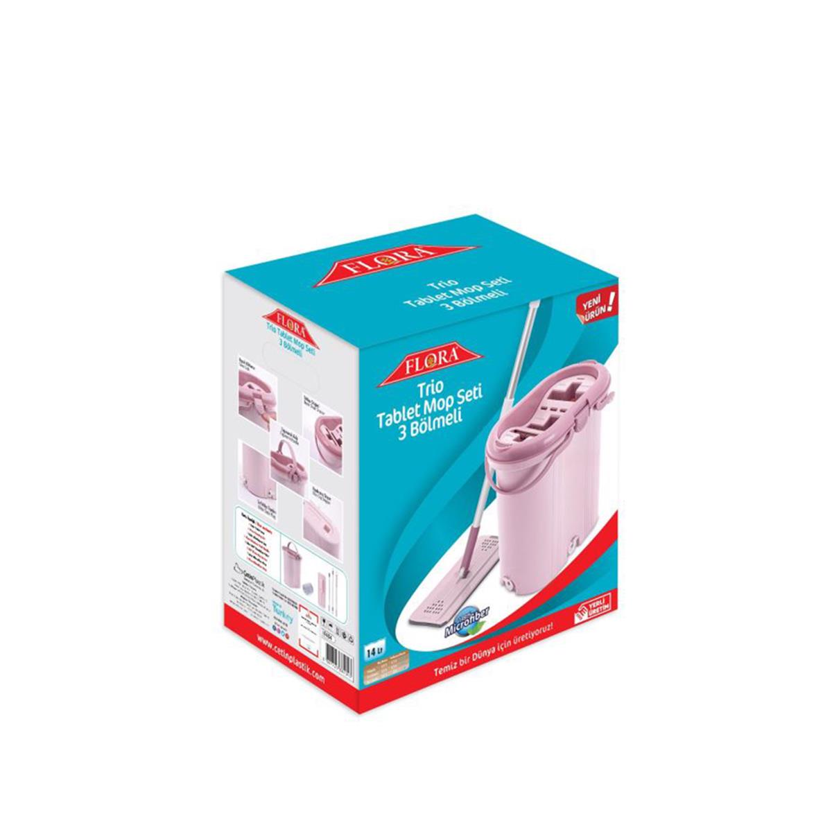 Flora Trio Tablet Mop Seti 3 Bölmeli Pembe F404 - Nöbetçi Nalburunuz ...